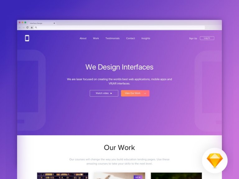 Interface Design Landing Page - Freebies.Fluxes.com